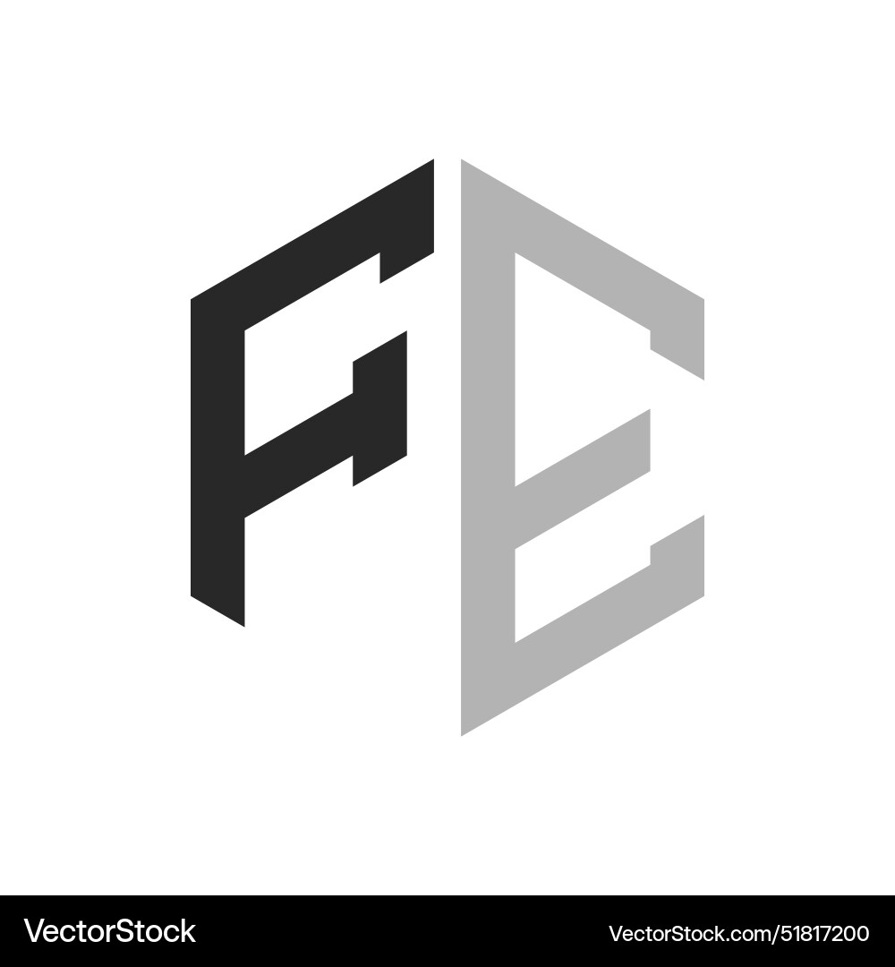 Modern unique hexagon letter fe logo design Vector Image