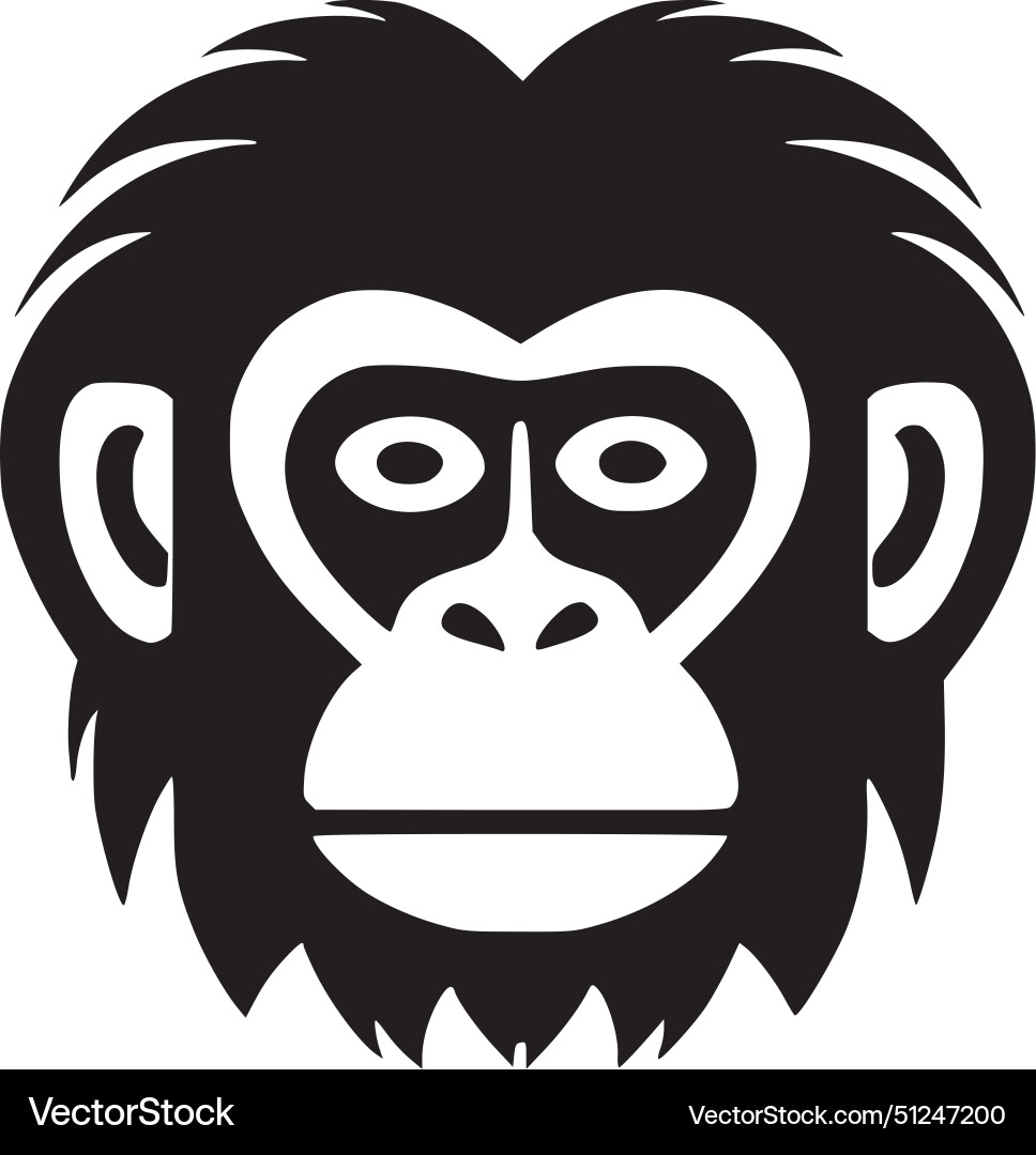 Monkey - minimalist and simple silhouette Vector Image