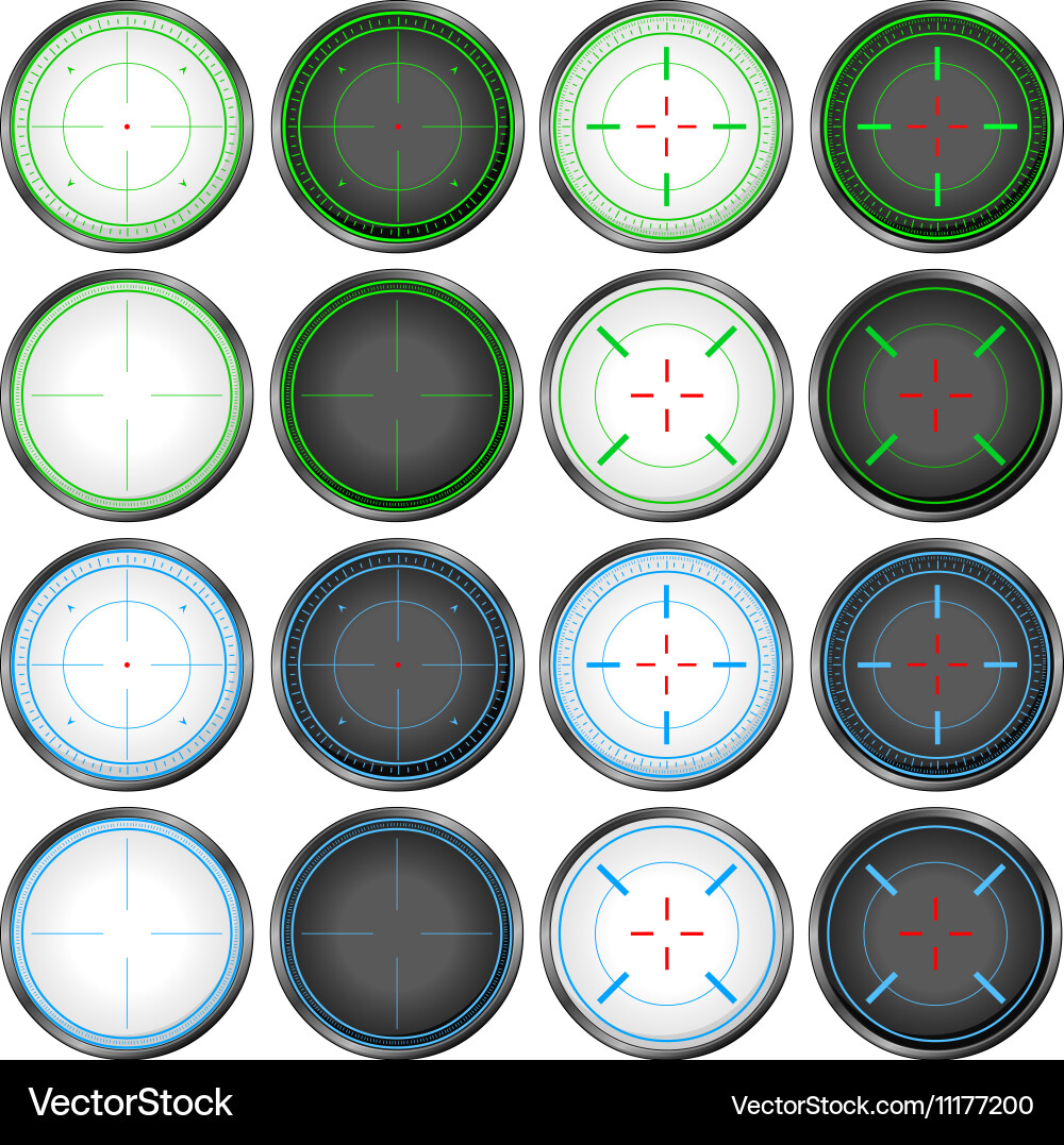 Sniper Target Set - Realistic Royalty Free Vector Image