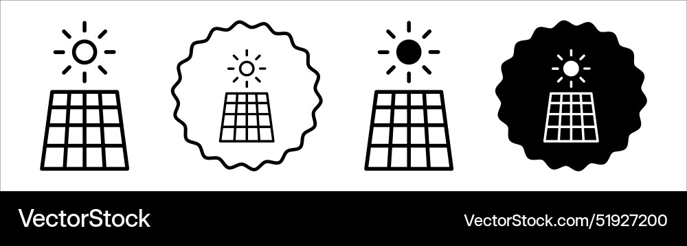 Sun energy icon symbol set collection Royalty Free Vector