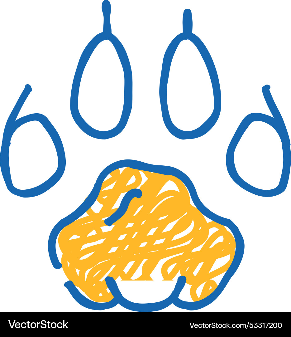Tiger hoof print icon doodle Royalty Free Vector Image