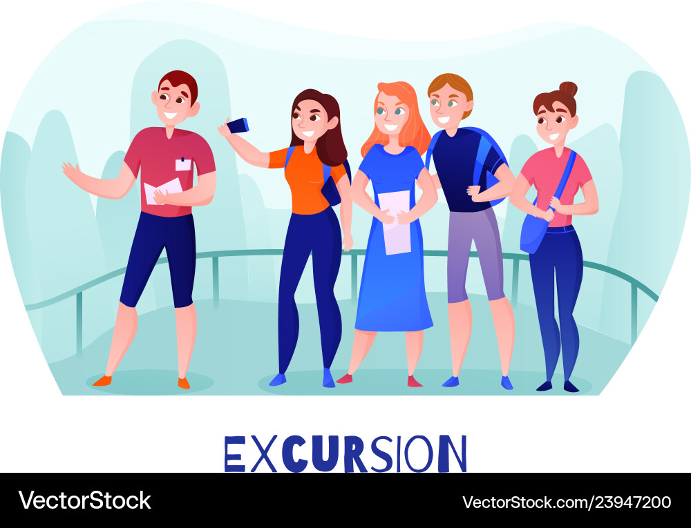Travelers excursion Royalty Free Vector Image - VectorStock