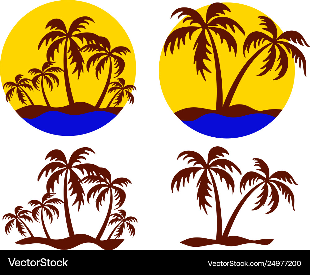 Tropical Island Symbols Royalty Free Vector Image