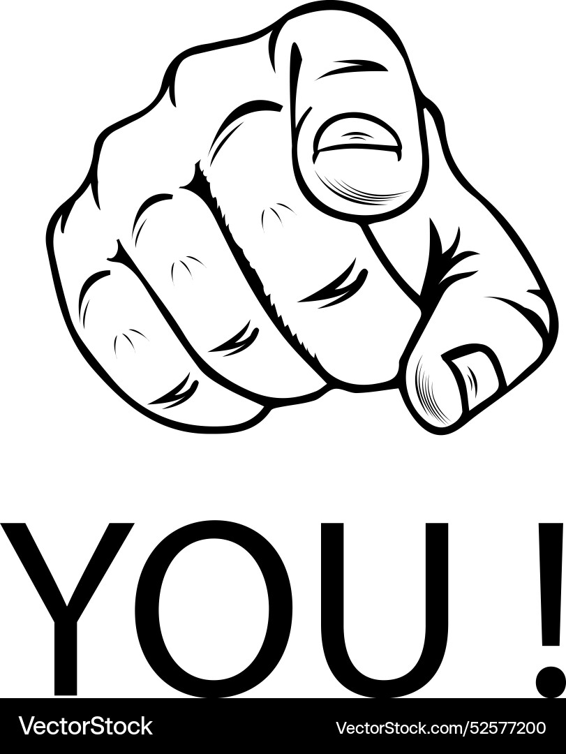 You - finger pointing Royalty Free Vector Image