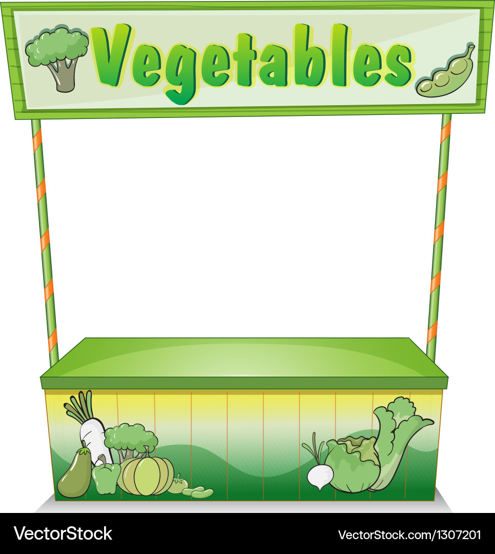 A vegetable stall Royalty Free Vector Image - VectorStock