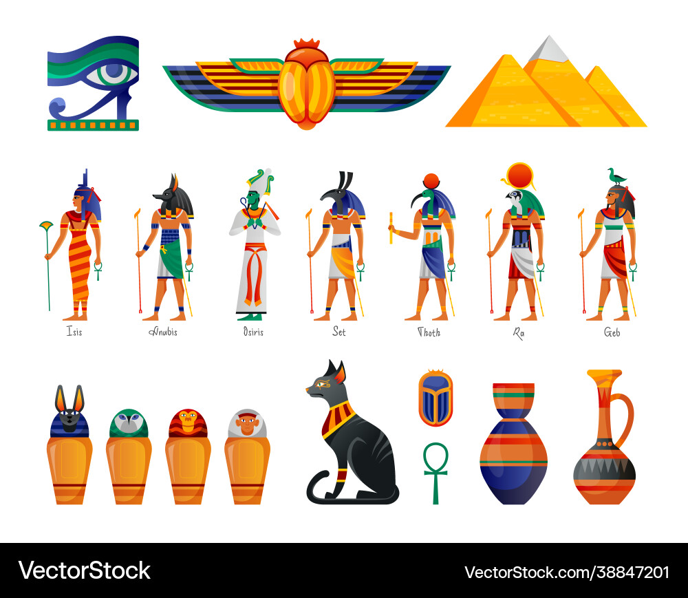 Ancient egypt set Royalty Free Vector Image - VectorStock