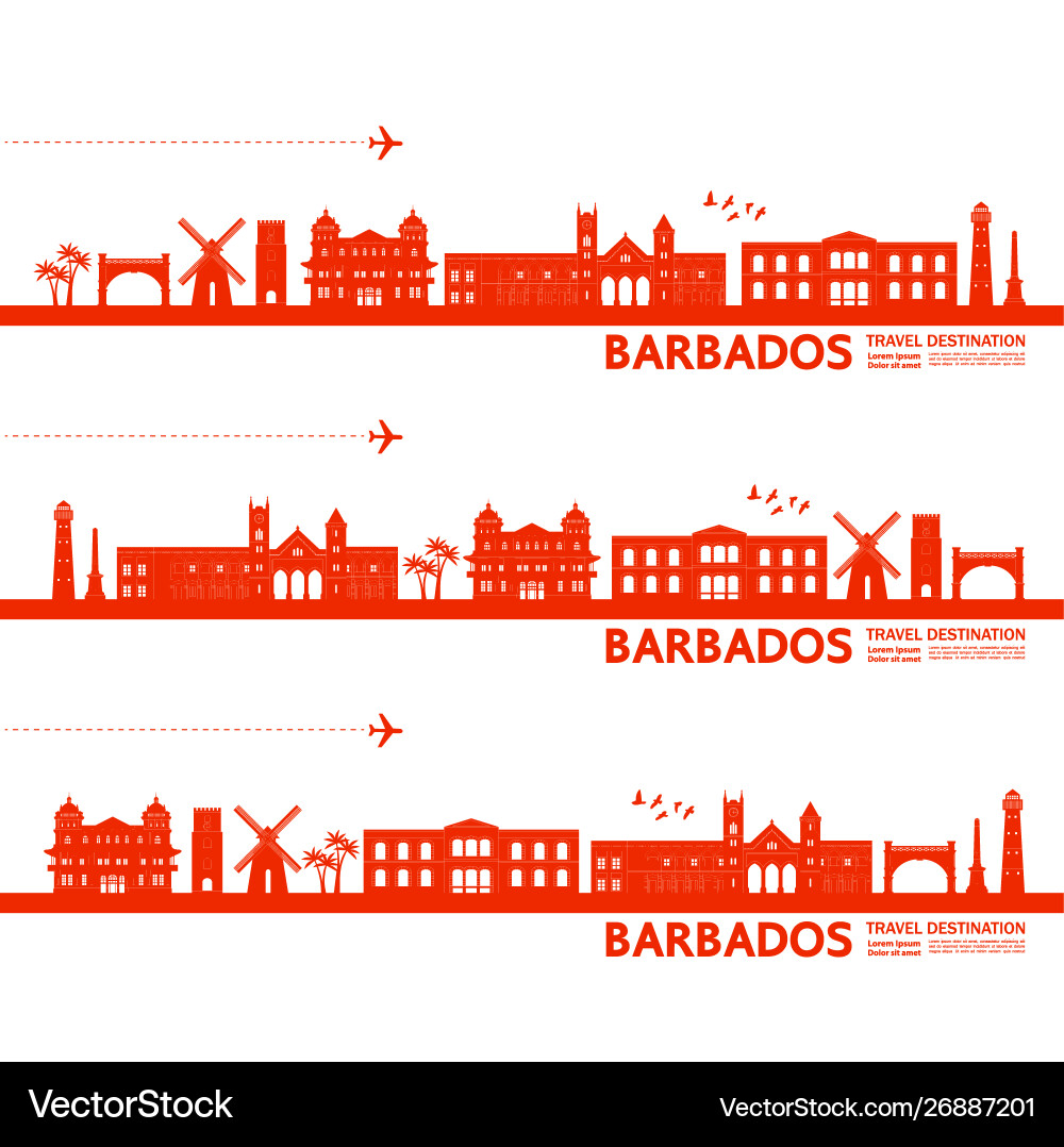 Barbados travel destination Royalty Free Vector Image
