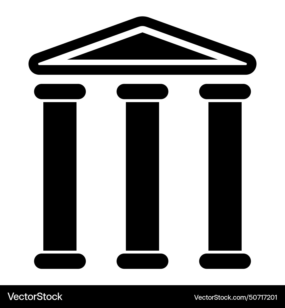 Black bank icon on white background Royalty Free Vector