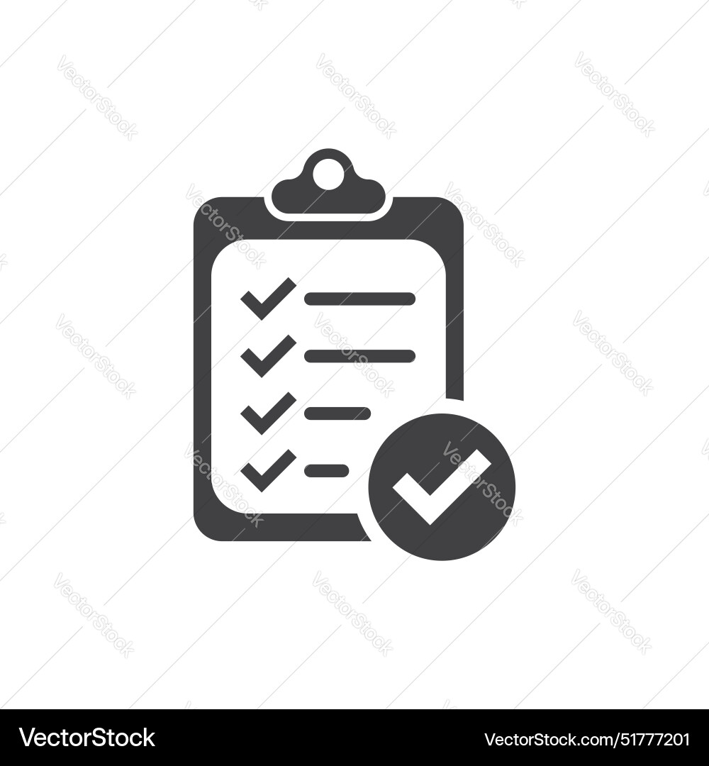 Clipboard with checklist icon in flat style Vector Image
