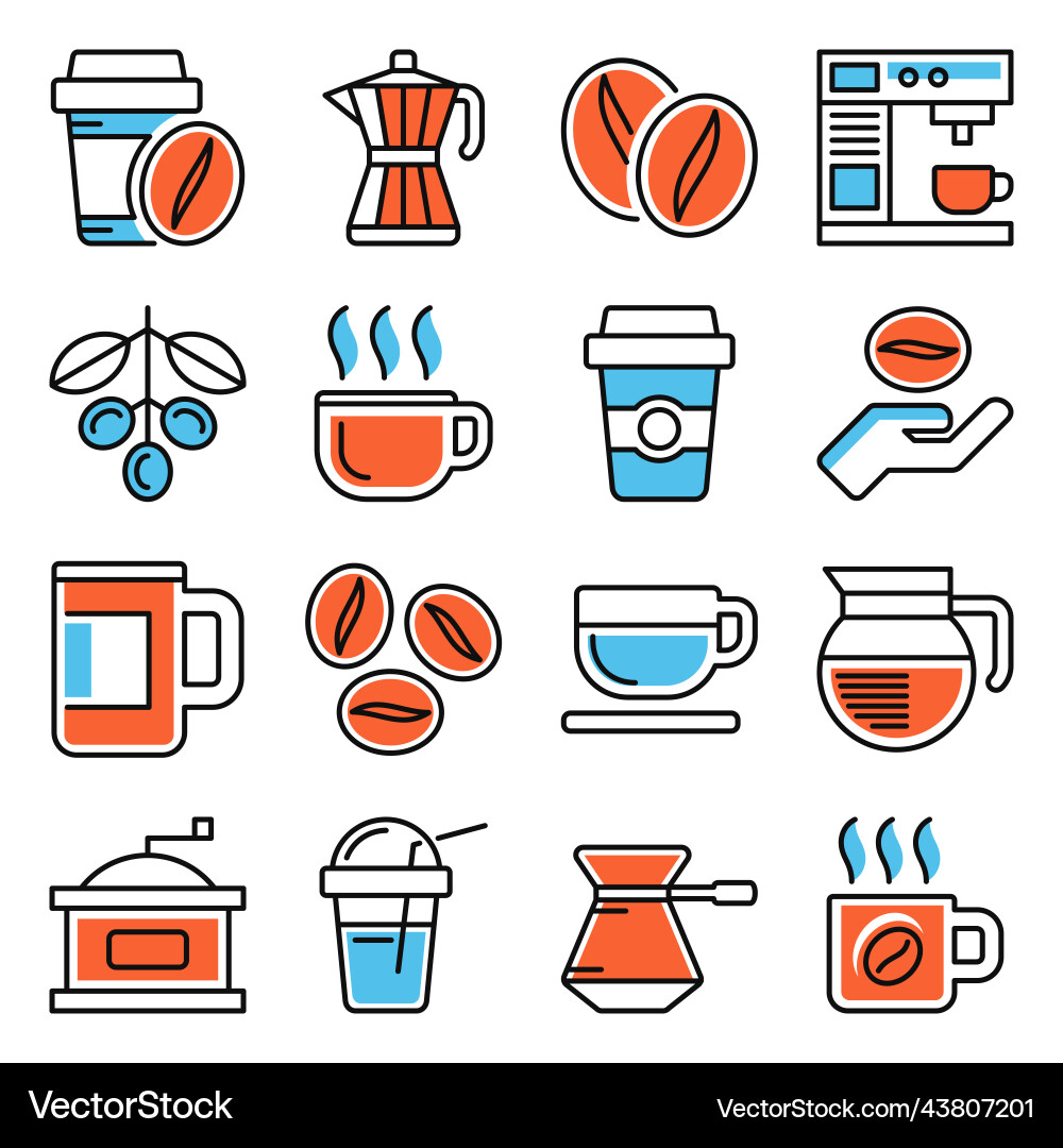 Coffee icon set on white background Royalty Free Vector