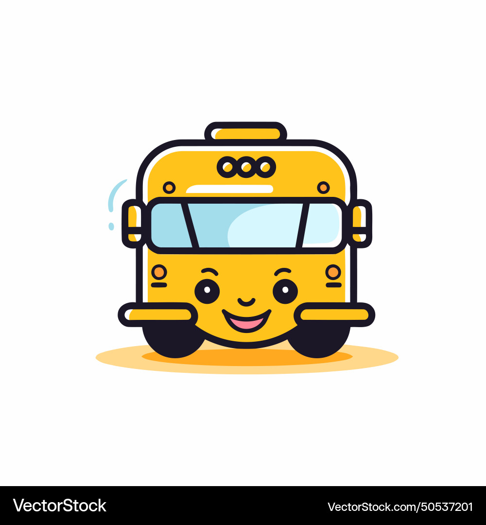 Cute school bus character in a flat style Vector Image