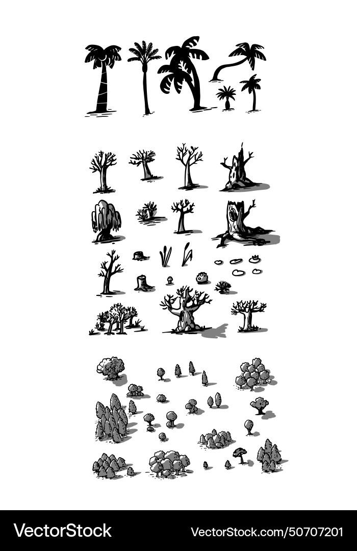 Fantasy map elements drawing Royalty Free Vector Image