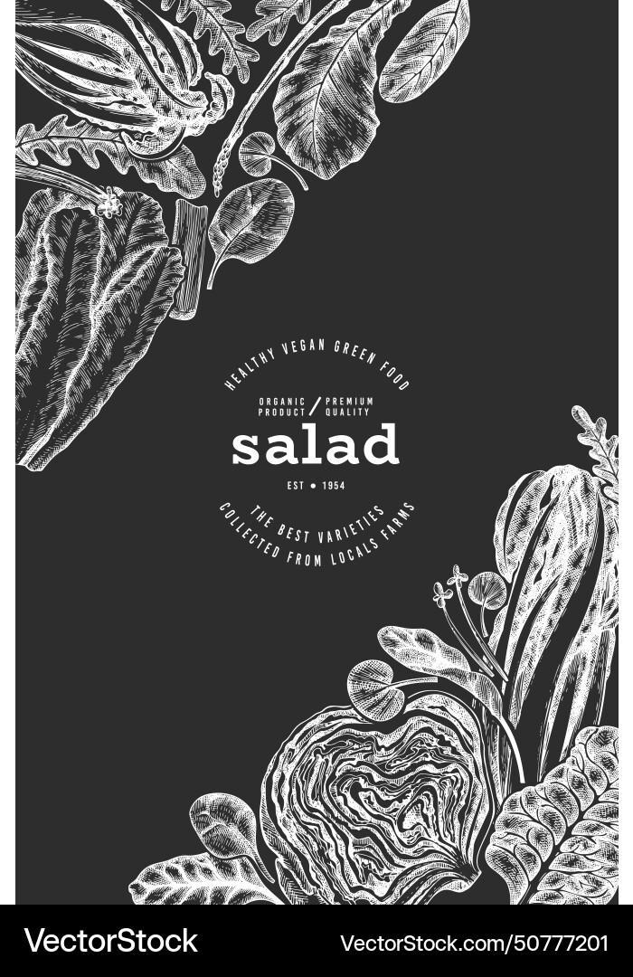 Green vegetable design template hand drawn Vector Image