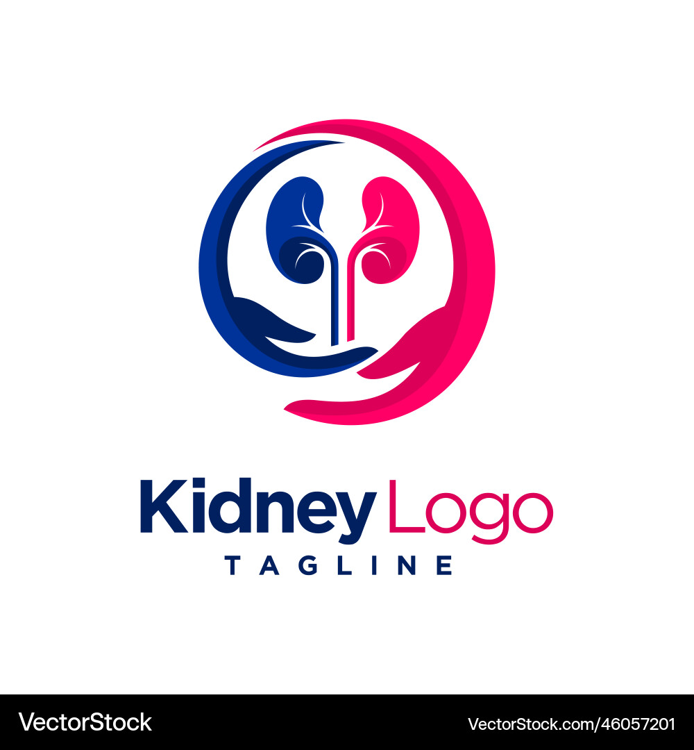 Kidney care logo design Royalty Free Vector Image