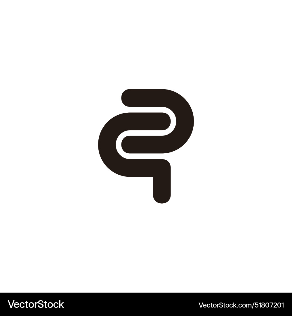 Letter qc abstract loop simple geometric logo Vector Image