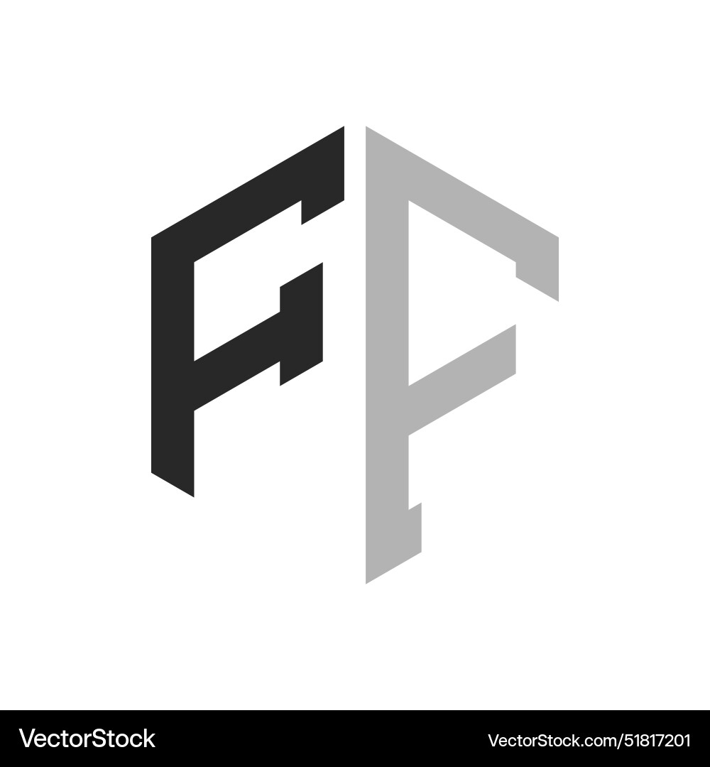 Modern unique hexagon letter ff logo design Vector Image