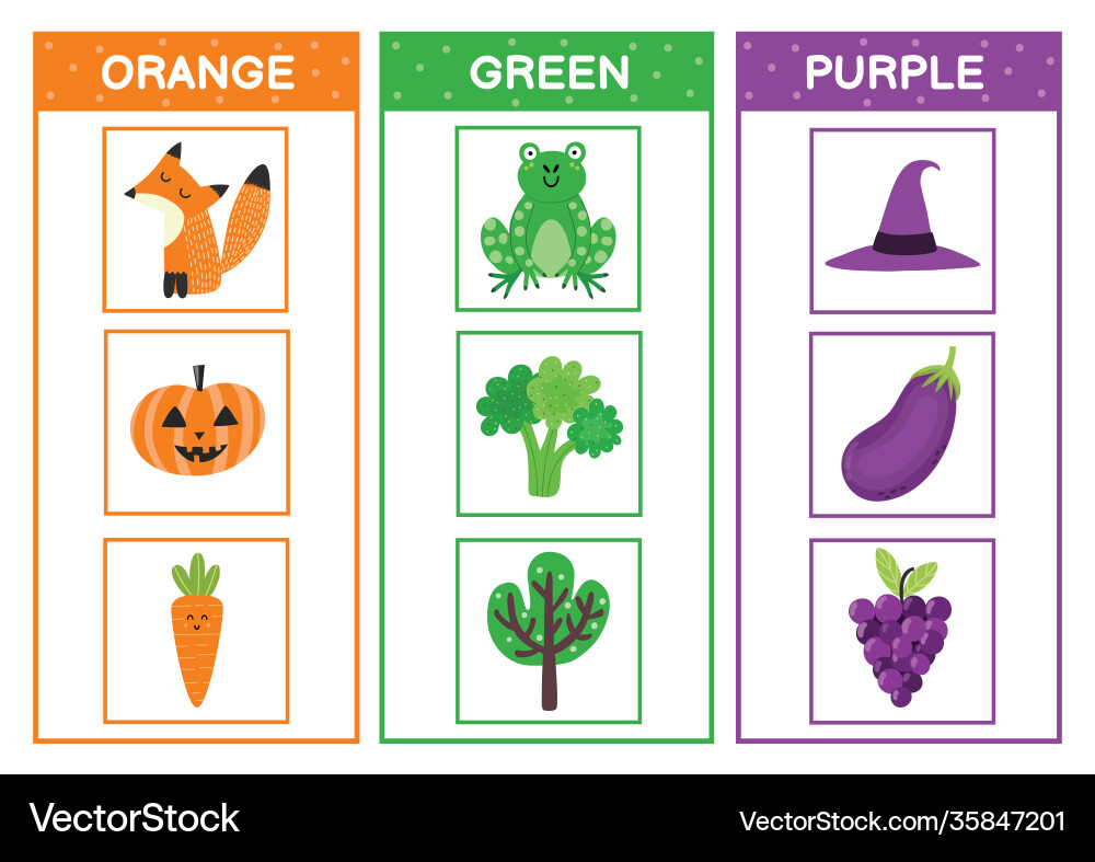 Primary Colors Sorting Activity Royalty Free Vector Image