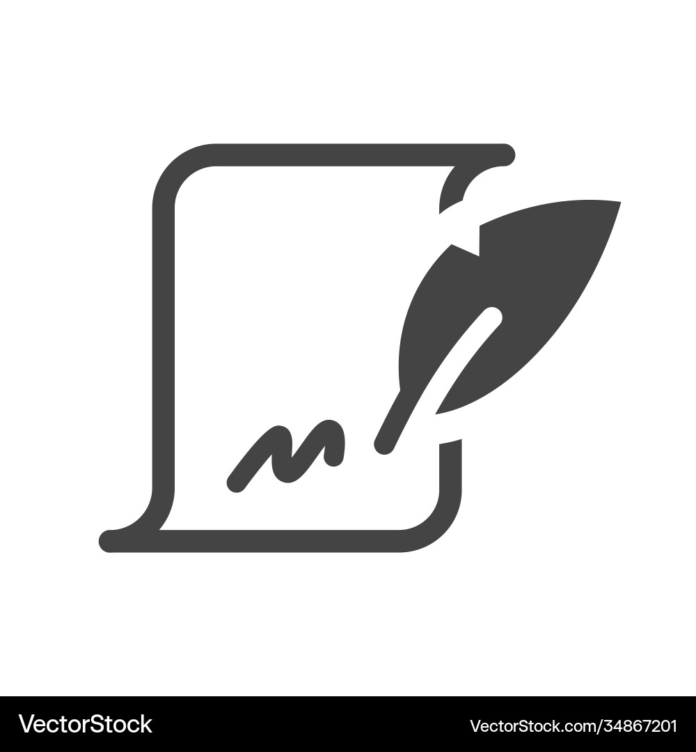 Signing contract document icon Royalty Free Vector Image