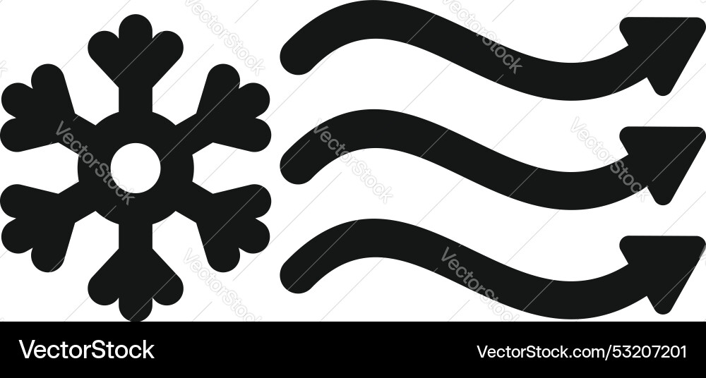 Snowflake icon representing cold air flowing Vector Image
