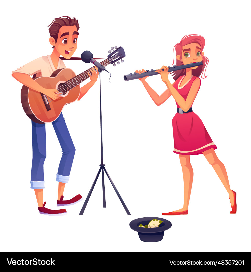 Street musician people band Royalty Free Vector Image