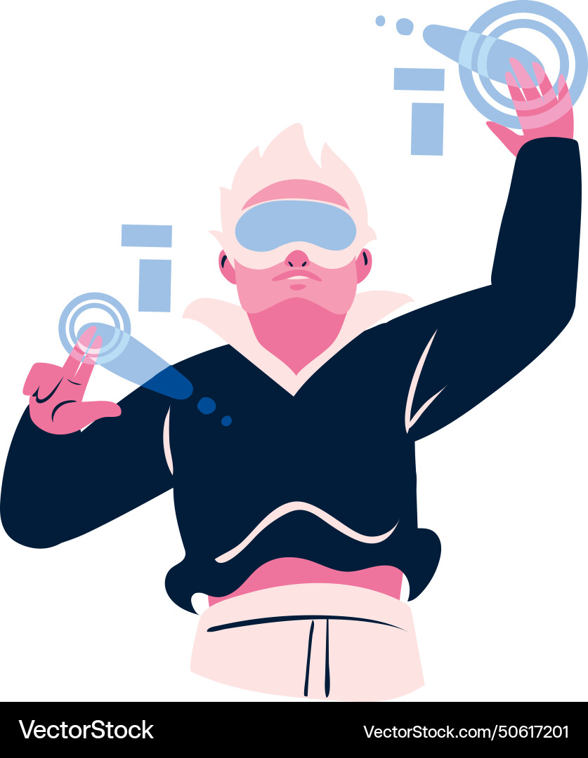 Virtual reality simulation Royalty Free Vector Image