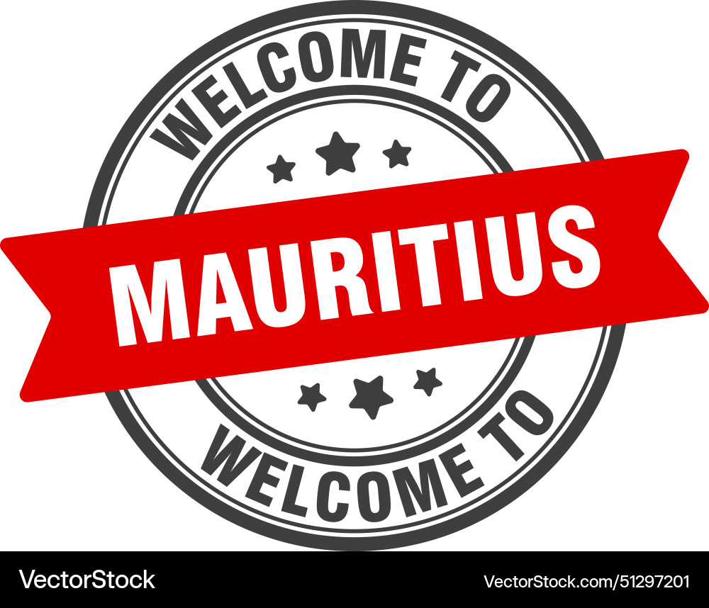 Welcome to mauritius stamp mauritius round sign Vector Image