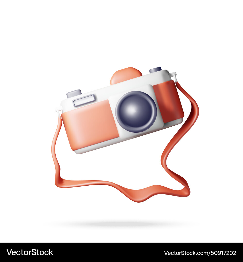3d vintage camera isolated on white Royalty Free Vector