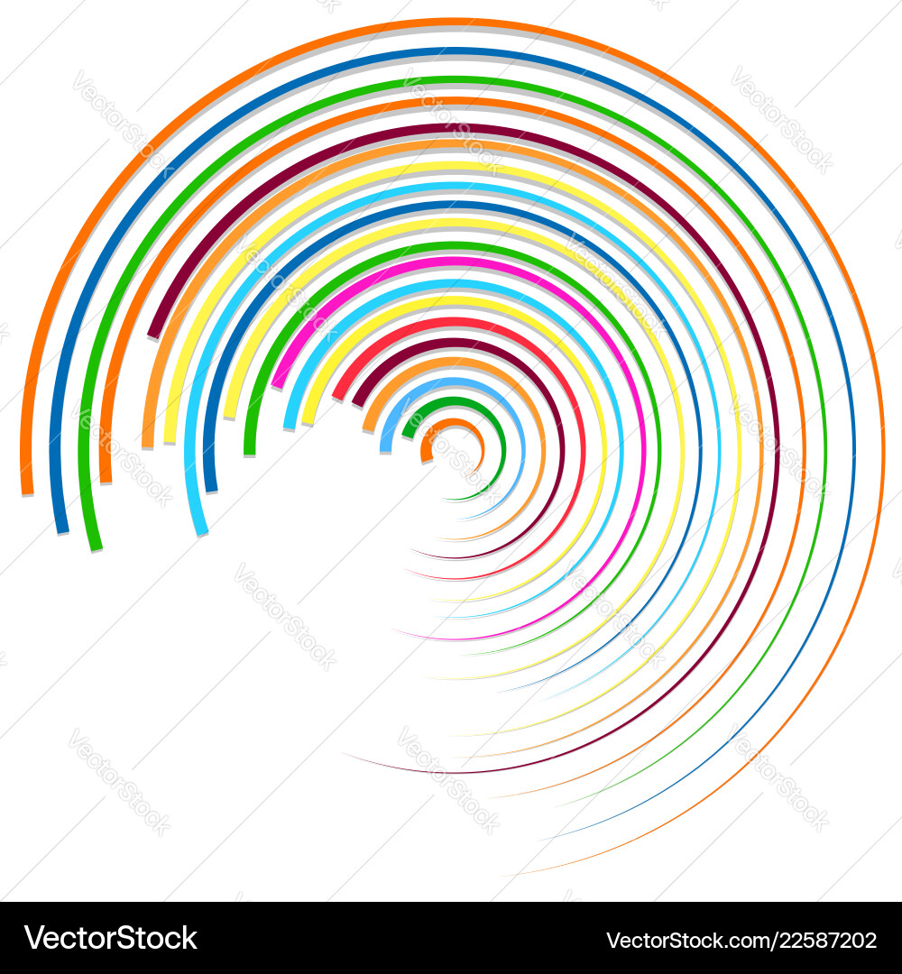 Colorful Circular Concentric Lines Royalty Free Vector Image
