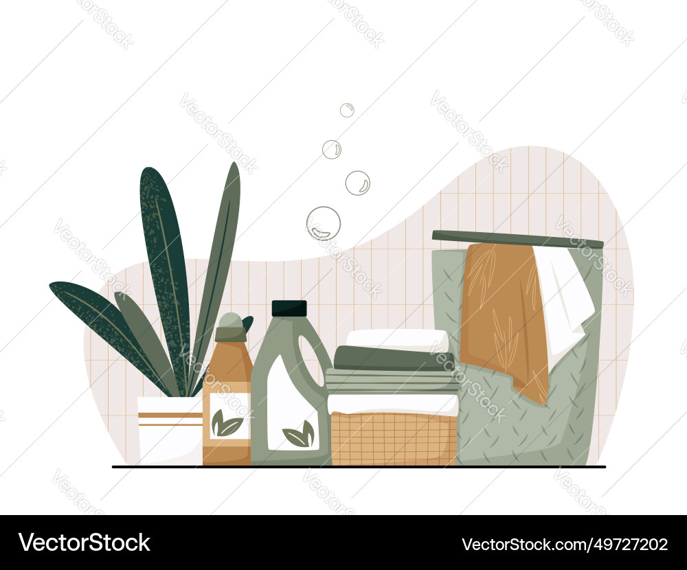 Eco friendly organic natural laundry detergents Vector Image