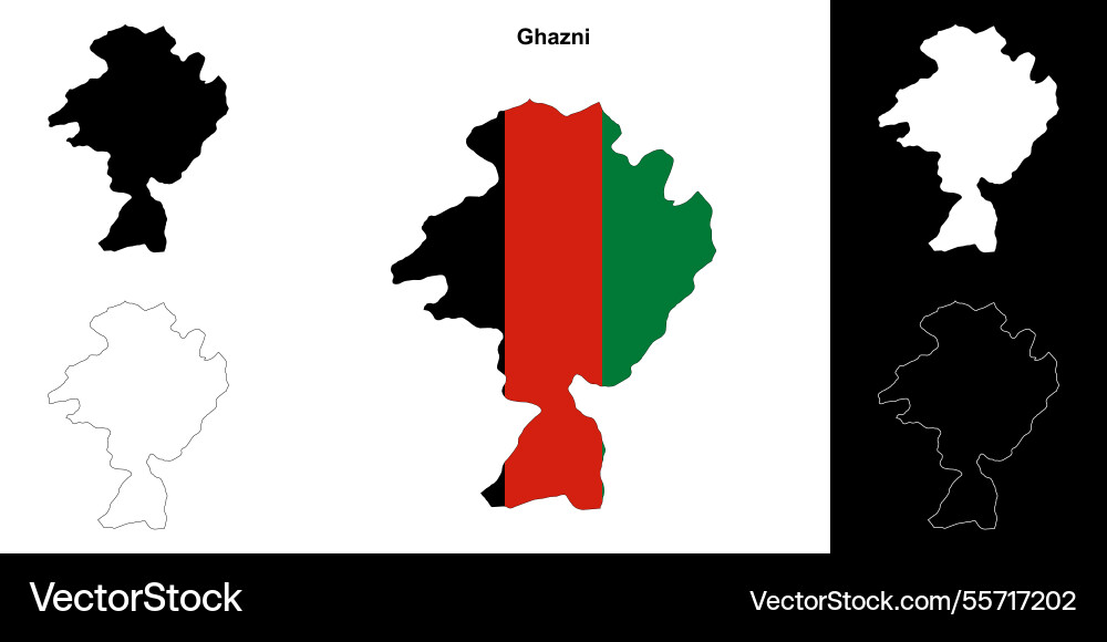 Ghazni outline map Royalty Free Vector Image - VectorStock