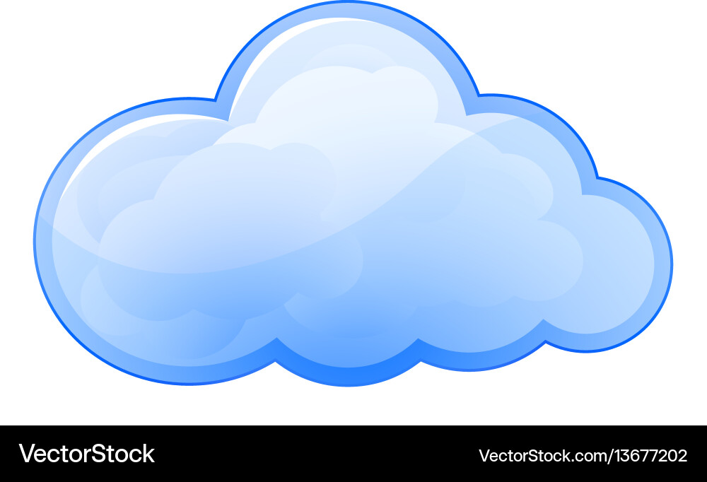 Glossy Blue Cloud Icon Royalty Free Vector Image