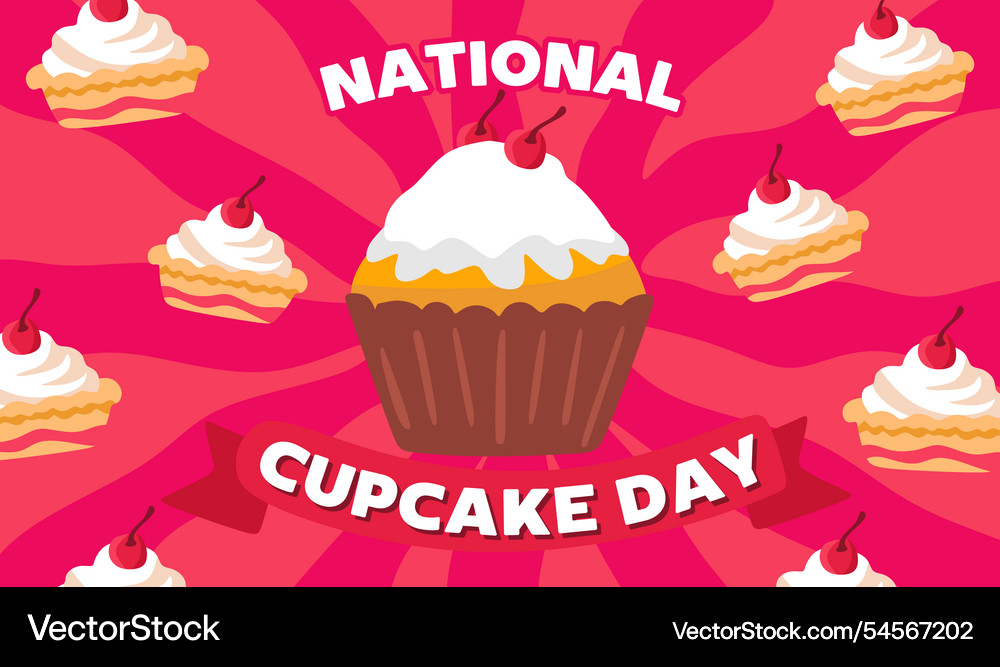 National cupcake day with delicious cupcakes Vector Image
