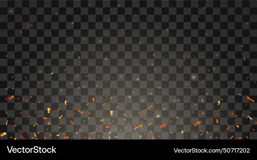Red confetti or fire flames burning hot sparks Vector Image