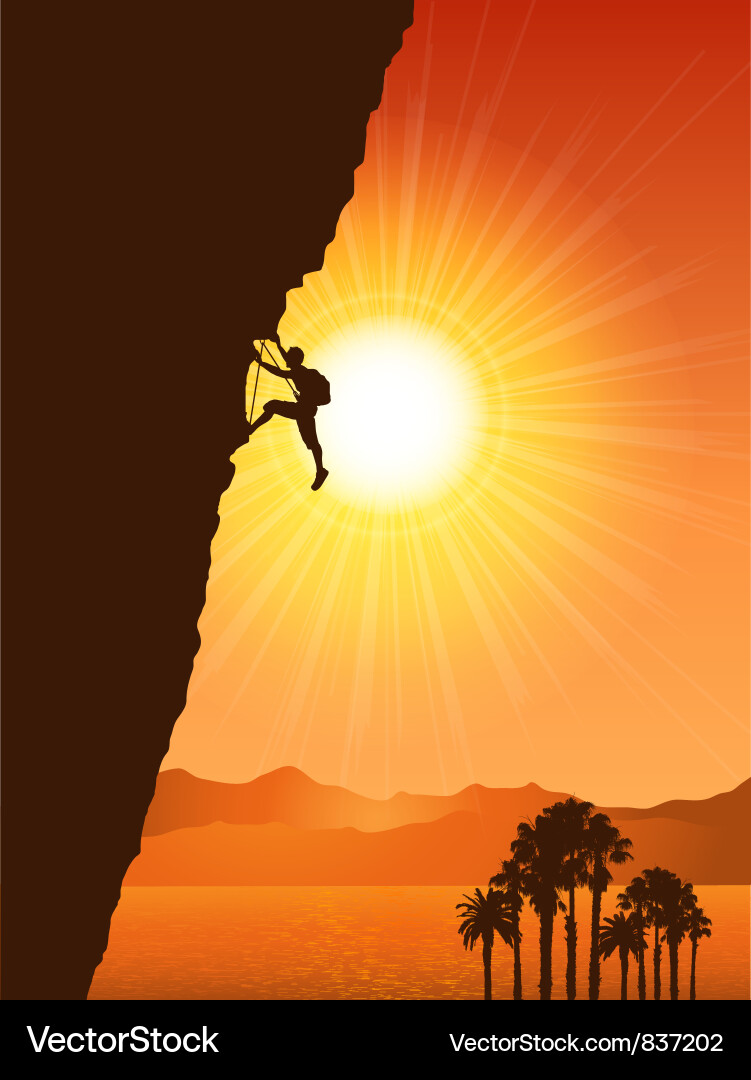 Rock climbing Royalty Free Vector Image - VectorStock