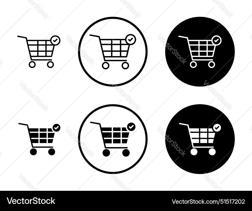Shopping cart check icon Royalty Free Vector Image