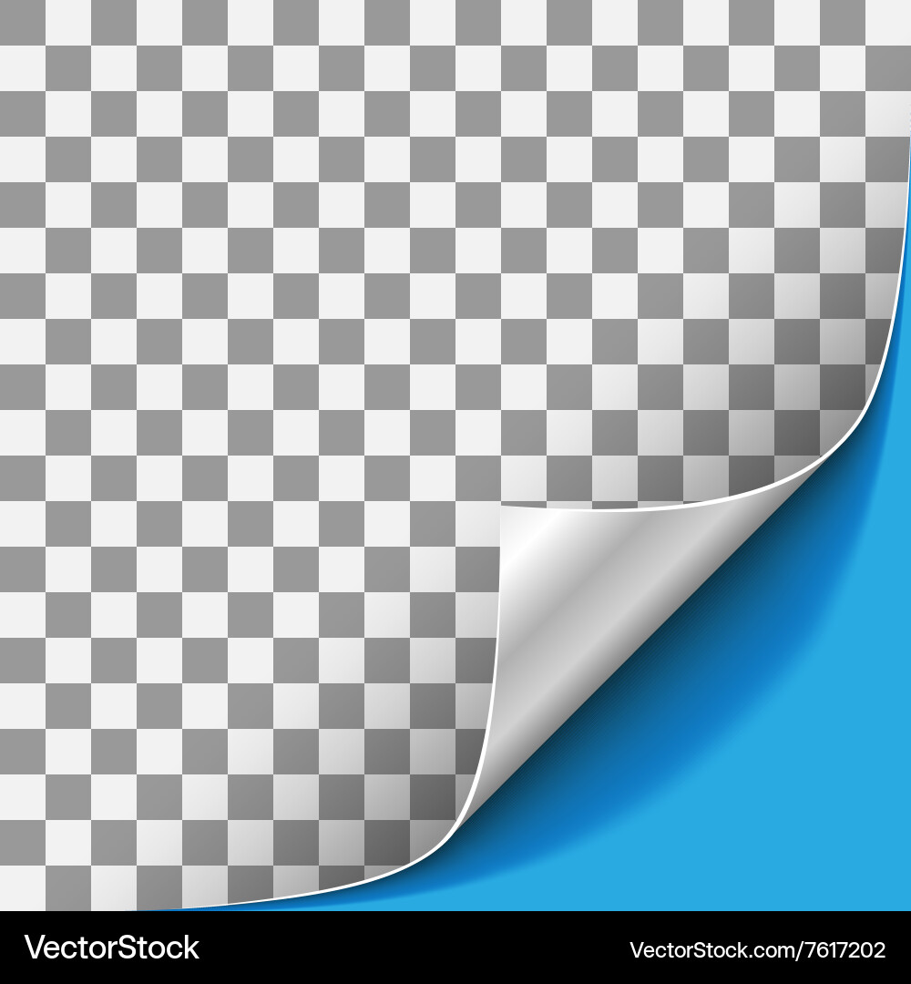 Silver Paper Corner with Blue Background Vector Image