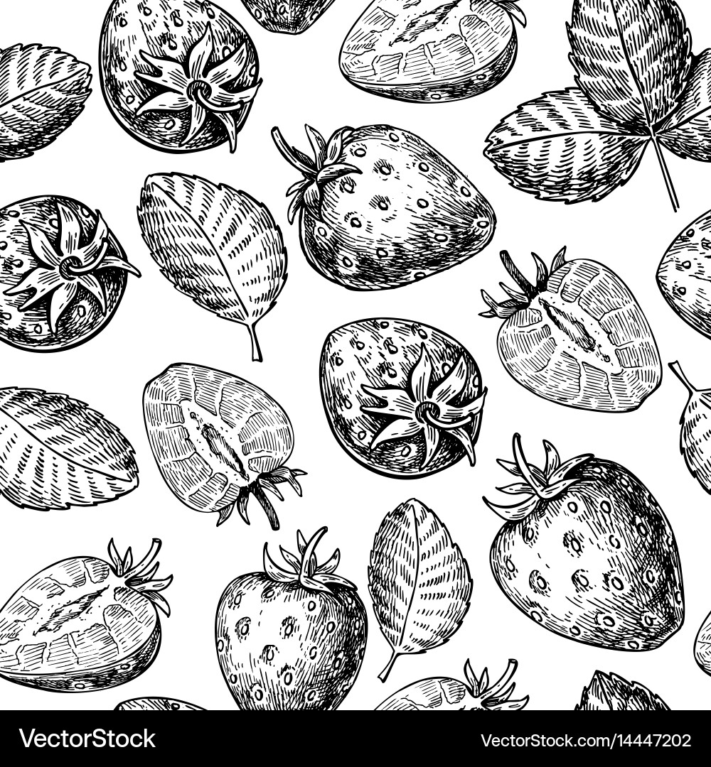 Strawberry Berry Pattern Royalty Free Vector Image