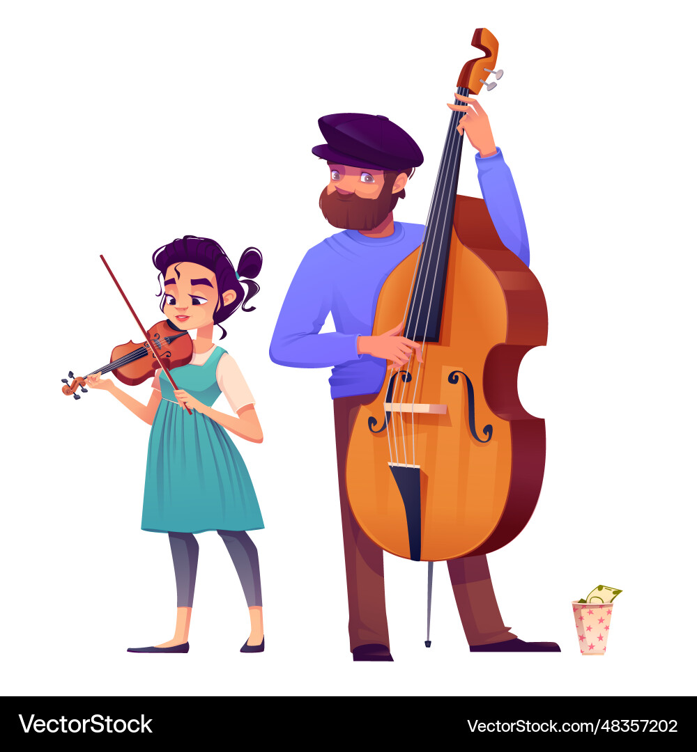 Street musician band people Royalty Free Vector Image