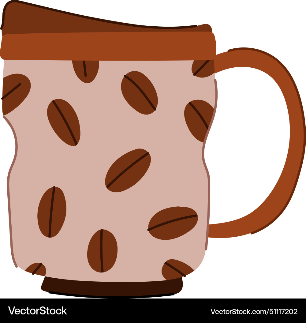Sustainable reusable coffee cup cartoon Royalty Free Vector