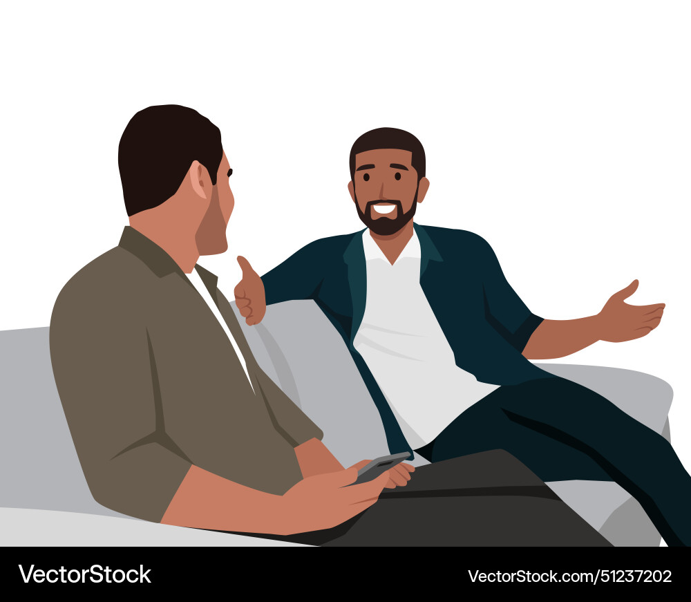 Two people discussing business investment Vector Image