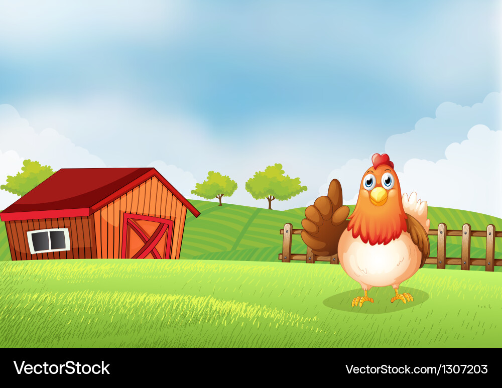 A hen at the farm Royalty Free Vector Image - VectorStock