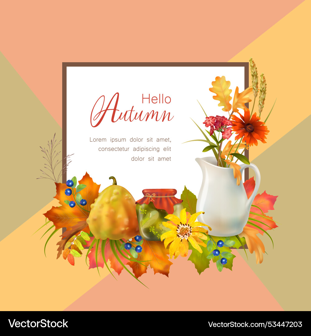 Artistic creative autumn card Royalty Free Vector Image
