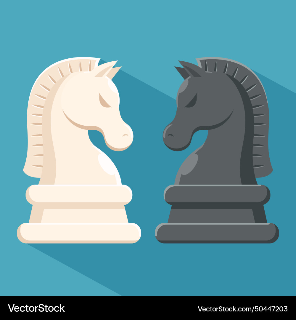 Black and white knight piece icon Royalty Free Vector Image
