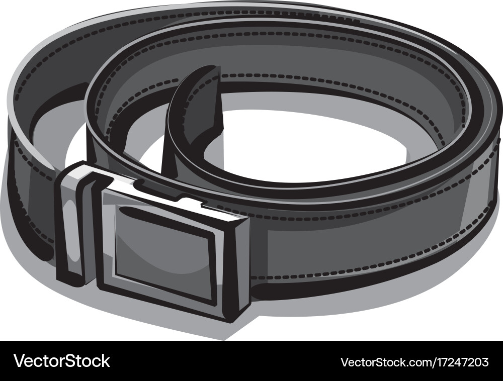 Black leather belt Royalty Free Vector Image - VectorStock