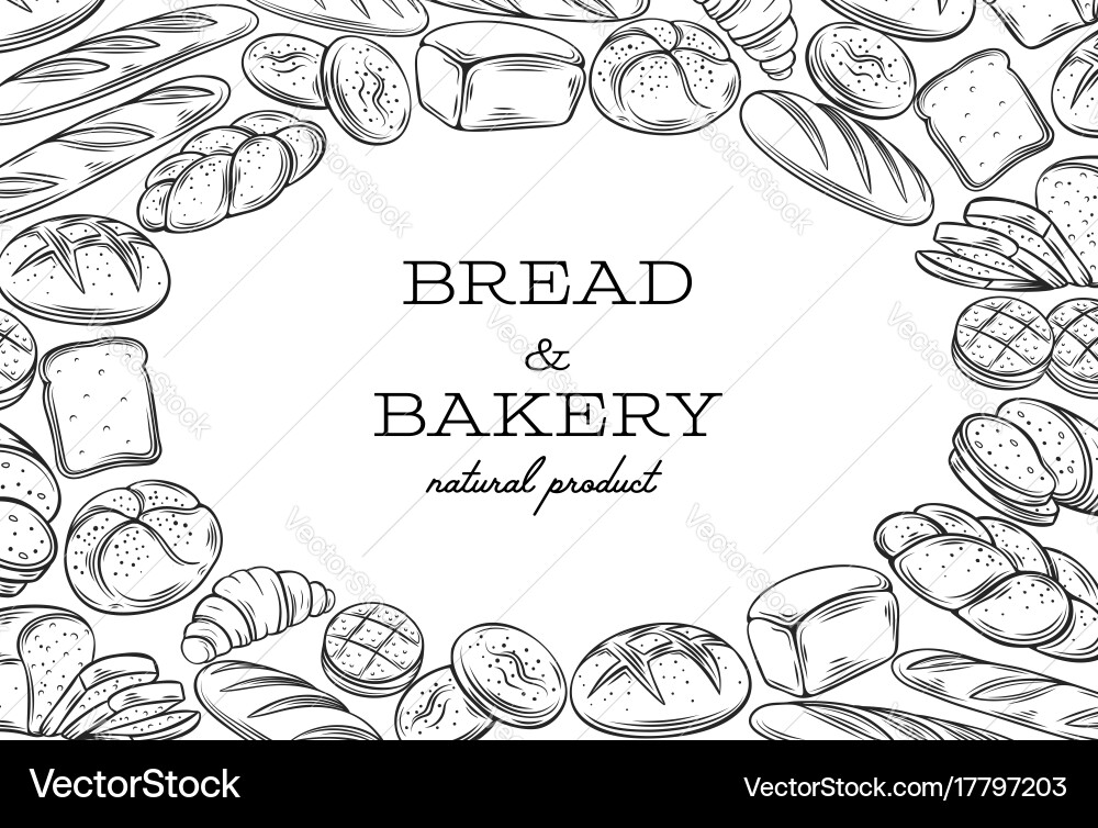 Bread template frame Royalty Free Vector Image