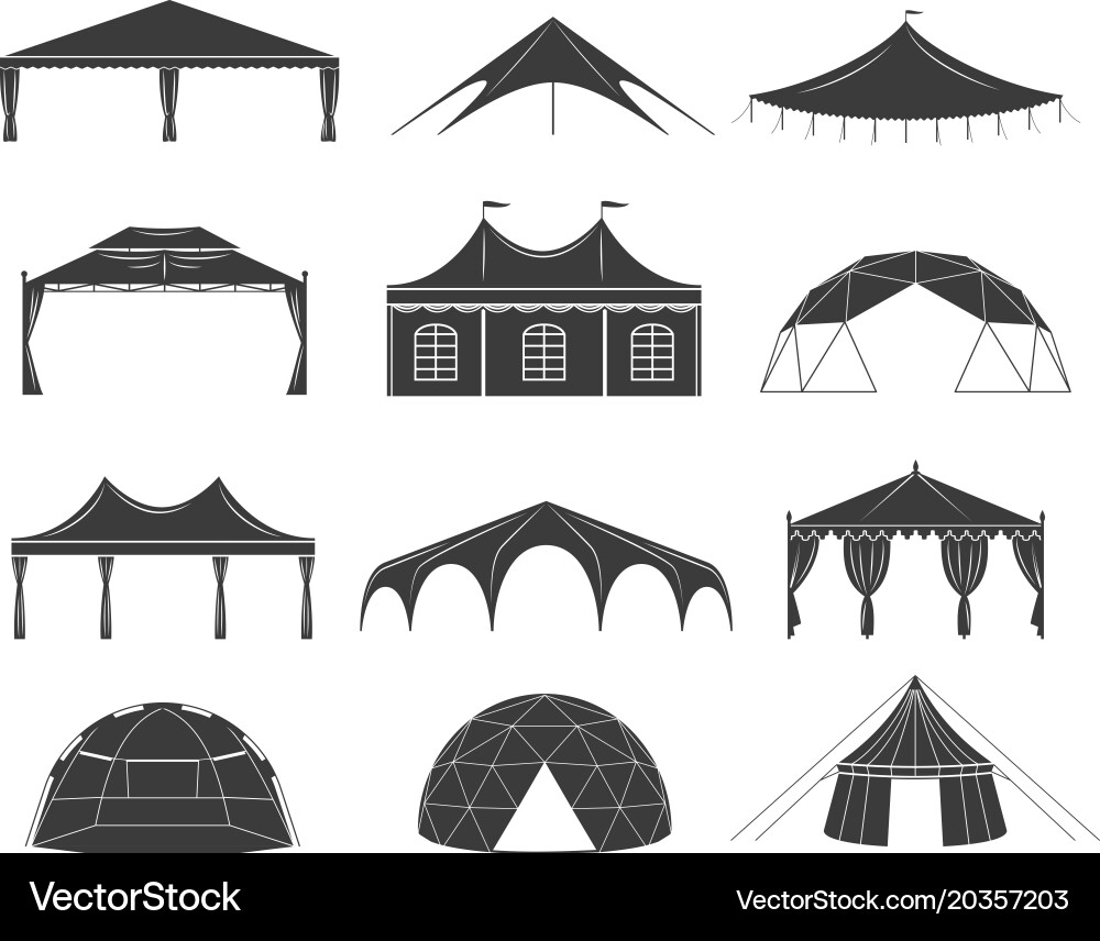 Event tent set Royalty Free Vector Image - VectorStock