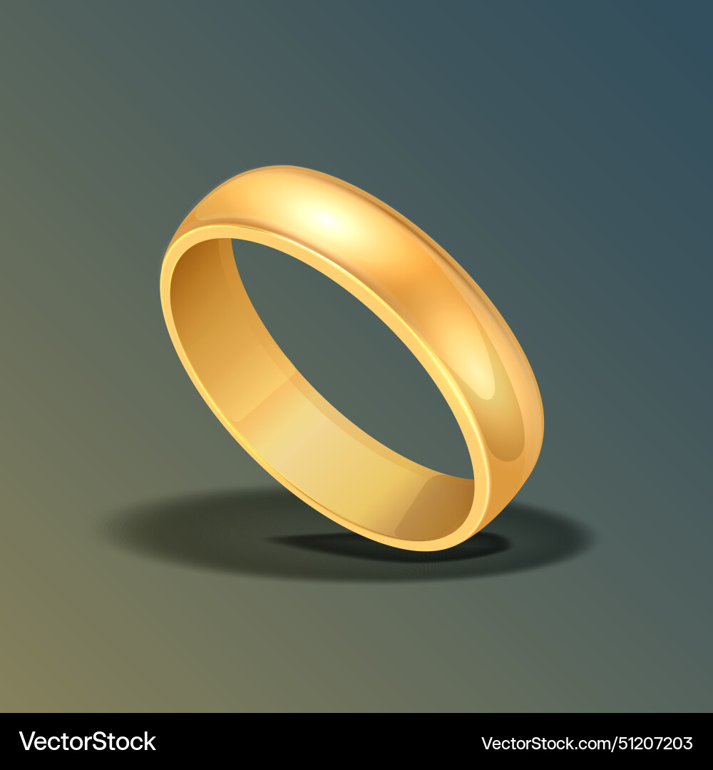 Gold ring wedding metal icon golden Royalty Free Vector