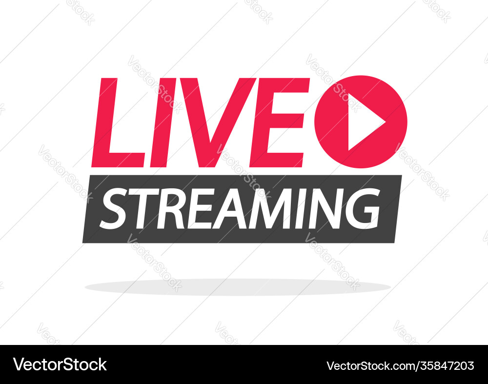 Live streaming icon or broadcasting now online Vector Image