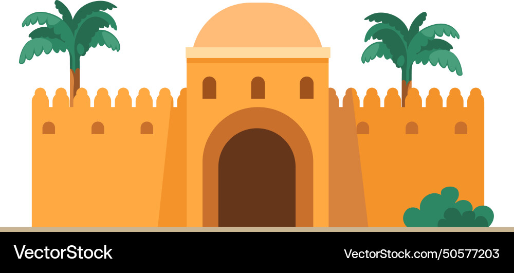 Medieval old landscape entrance to eastern bazaar Vector Image