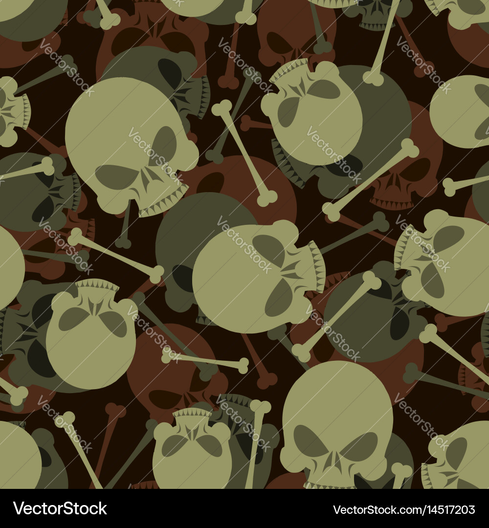 Military Skull & Bones Pattern Royalty Free Vector Image